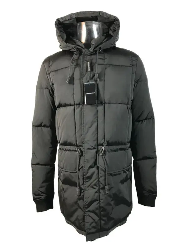 Emporio Armani Quilted Logo Down Jacket - Black