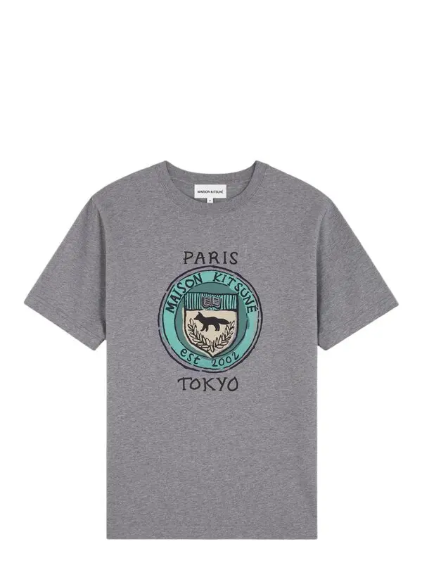 Maison Kitsuné City Coins Crewneck T-shirt - Medium Gray