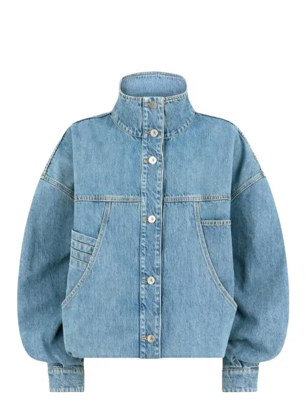 Attico Denim Bomber Jacket - Sky-blue