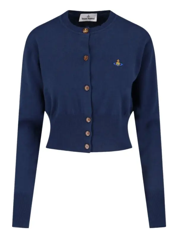 VIVIENNE WESTWOOD Orb Embroidered Long Sleeve Cardigan - No