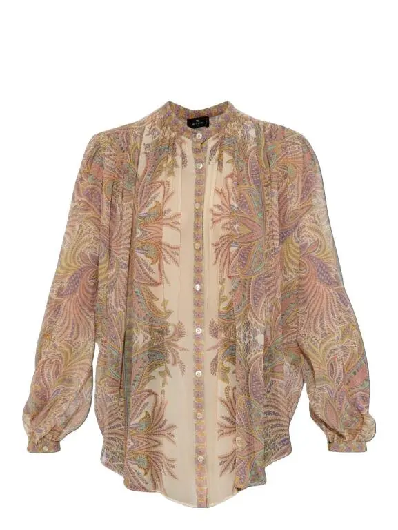 Etro Paisley Printed Pleat Detailed Shirt - Multi-color