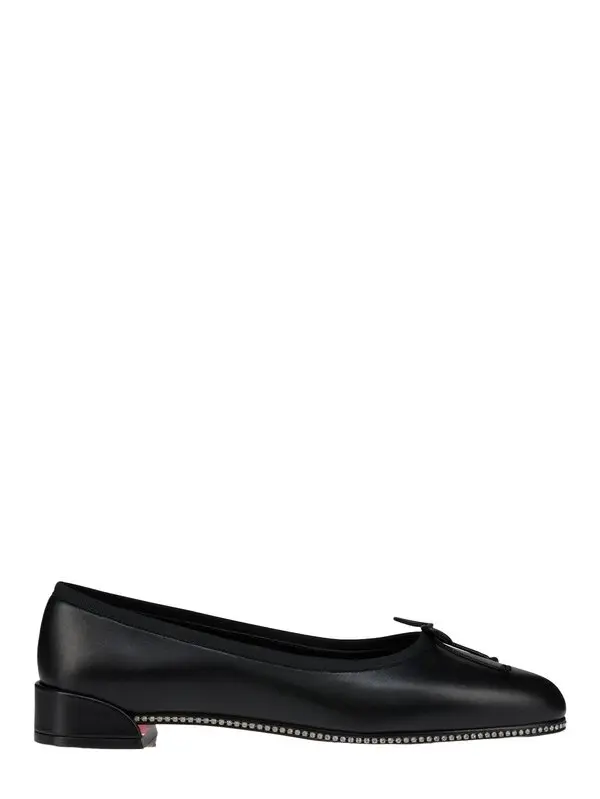 CHRISTIAN LOUBOUTIN Embellished Round-toe Flat - Black