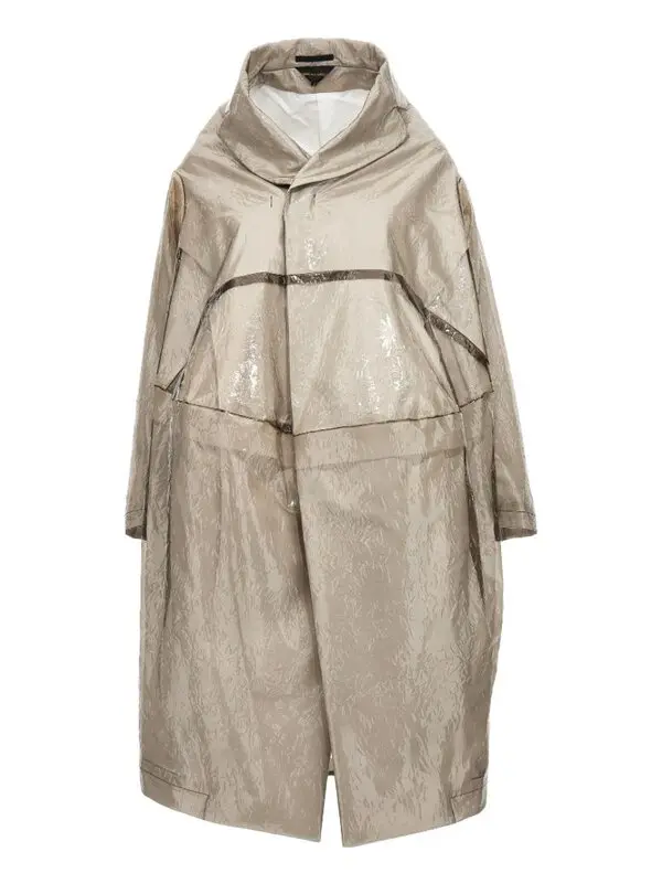 Comme Des Garçons Oversized Hooded Trench Coat - Nude
