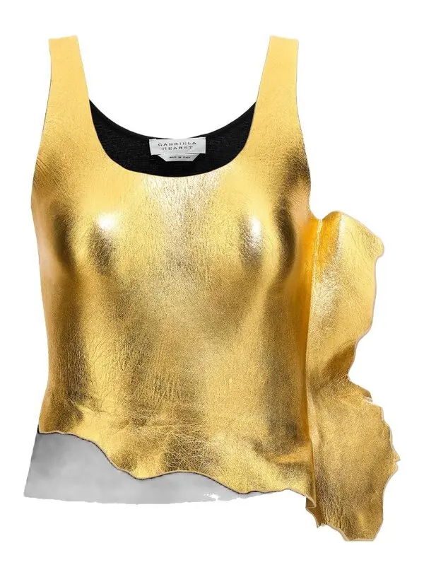 Gabriela Hearst Sleeveless Vest With Asymmetrical Hem And Side Zippers - Yellow