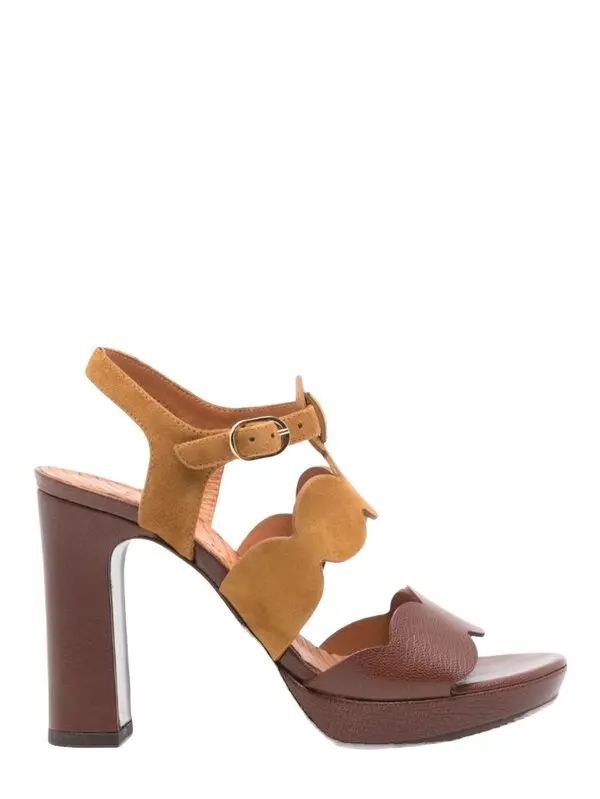 Chie Mihara Chunky High-heeled Sandals - Brown