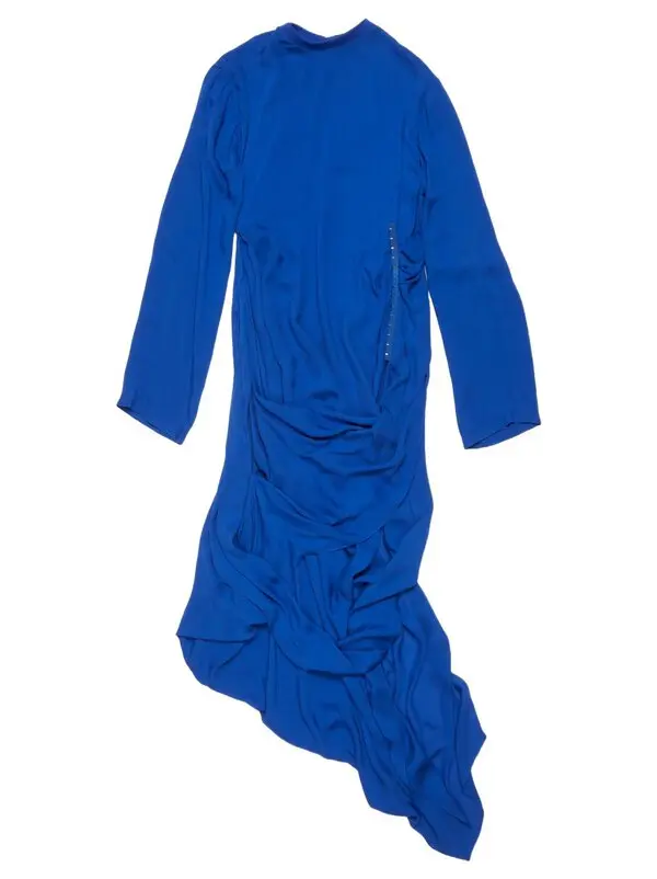 Acne Studios Asymmetric Maxi Dress With Long Sleeves - Blue