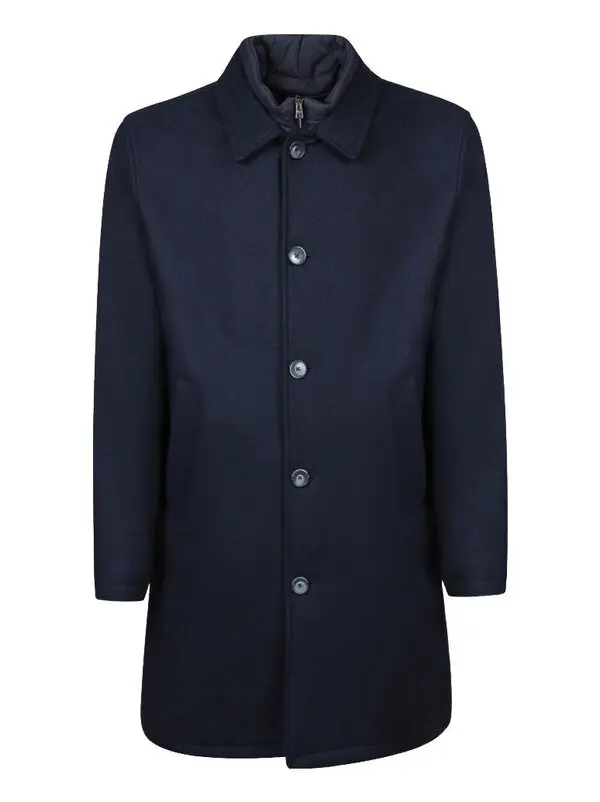 Herno Single-breasted Straight Hem Coat - Black