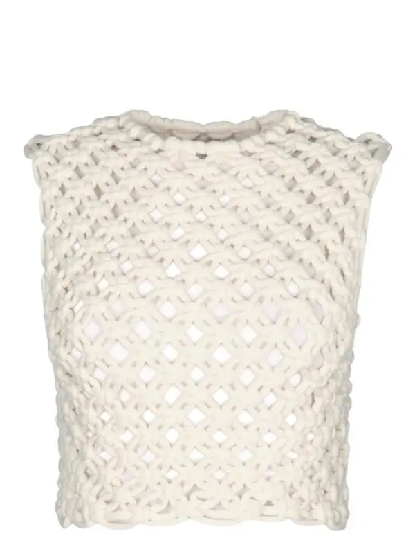 Alaïa Sleeveless Knit Top With Cutouts - White
