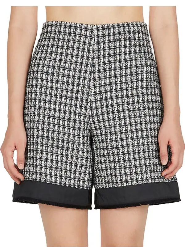 Moncler High-waisted Tweed Shorts - Black