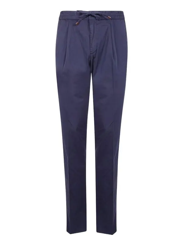Incotex Pleated Trousers With Drawstring Waist - Dark Blue