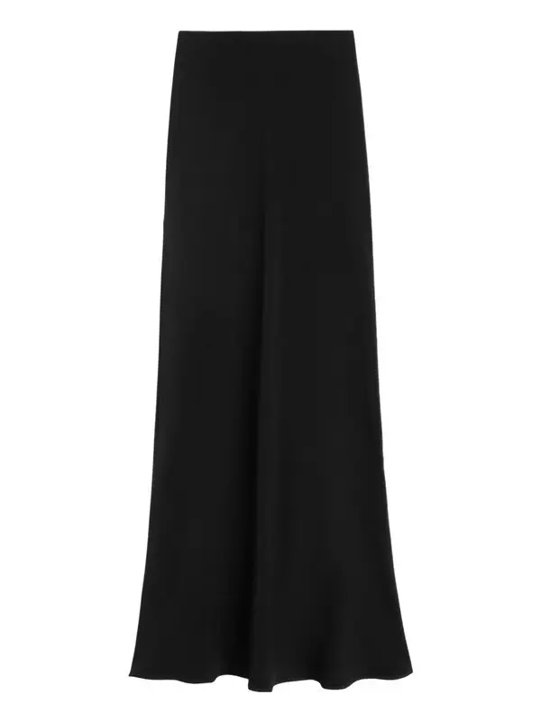Ami Bias-cut Flared Maxi Skirt - Black