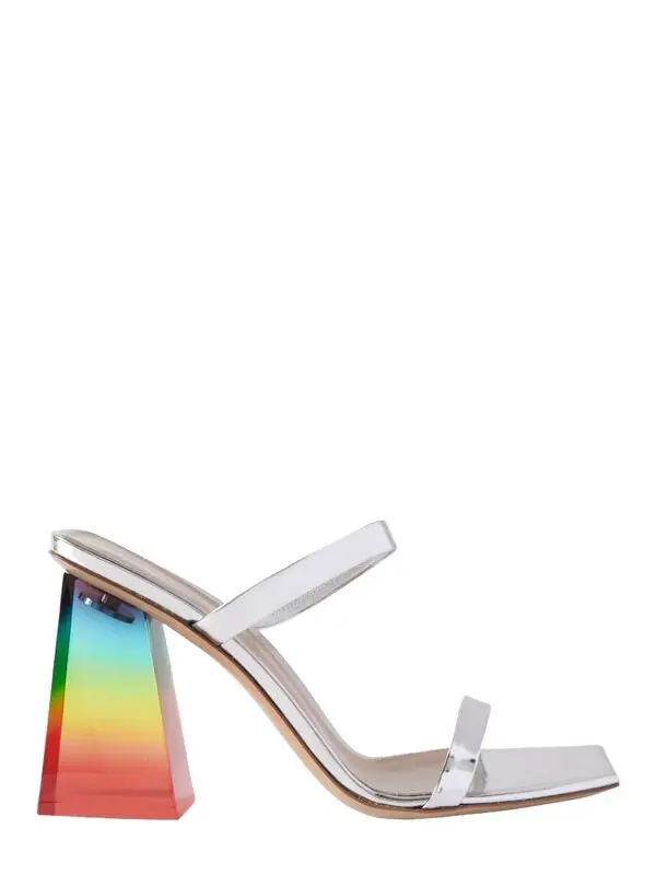 GIANVITO ROSSI Metallic Logo High-heeled Sandals - Multicolor
