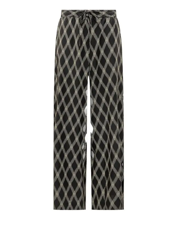 PIERRE-LOUIS MASCIA Diamond Pattern Trousers - Black