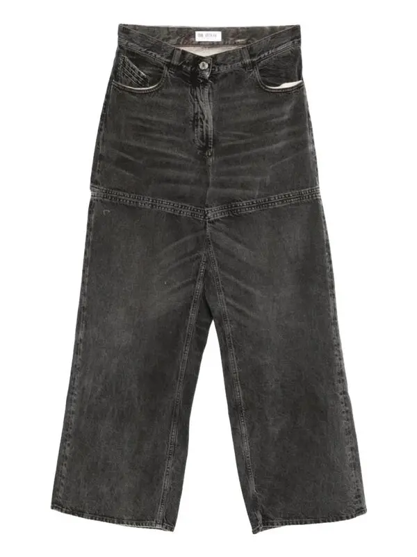 Attico Cutout Wide-leg Jeans - Black