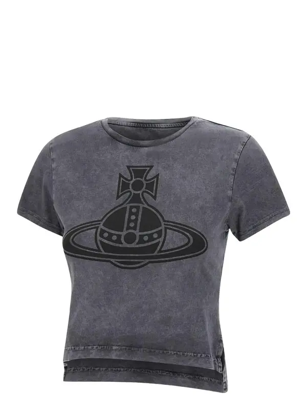 VIVIENNE WESTWOOD Orb Printed Crewneck T-shirt - Ghost