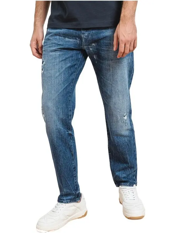 Hugo Boss Boss Distressed Straight-leg Jeans - Blue