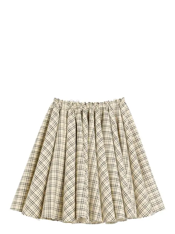 AMI Paris Checked Skirt - Neutrals