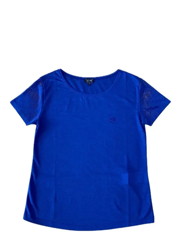 Emporio Armani Embellished Short Sleeve T-shirt - Blue