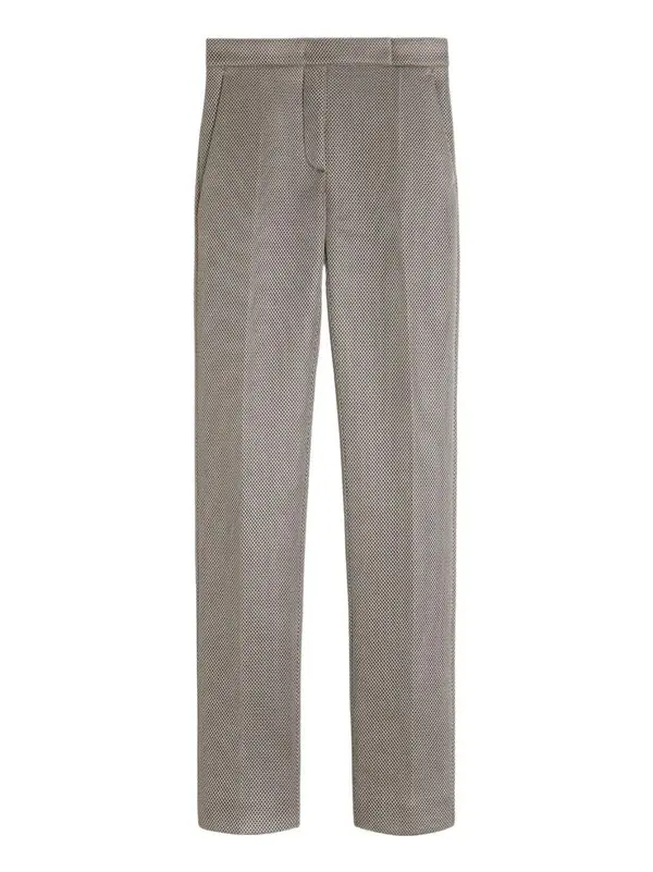 Max Mara Mesh-textured Slim-fit Trousers - Medium Gray