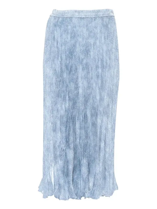 Michael Kors Floral-print Pleated Midi Skirt - Blue