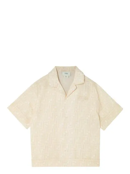 Fendi Ff Logo Jacquard Shirt - Beige