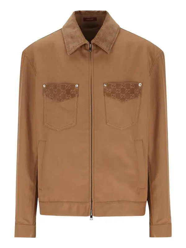 Gucci Long Sleeved Zip-up Jacket - Camel