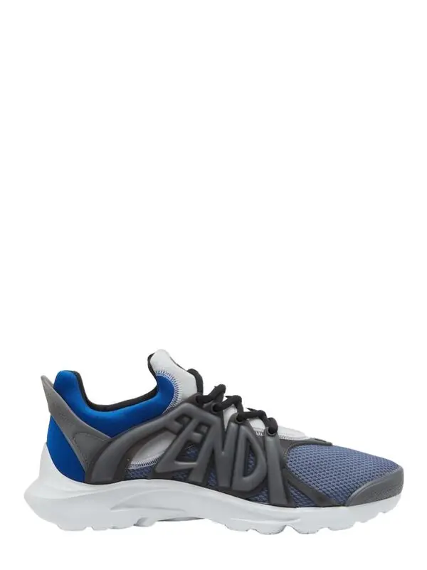 Fendi Lace-up Sneakers With Translucent Rubber Details - Blue