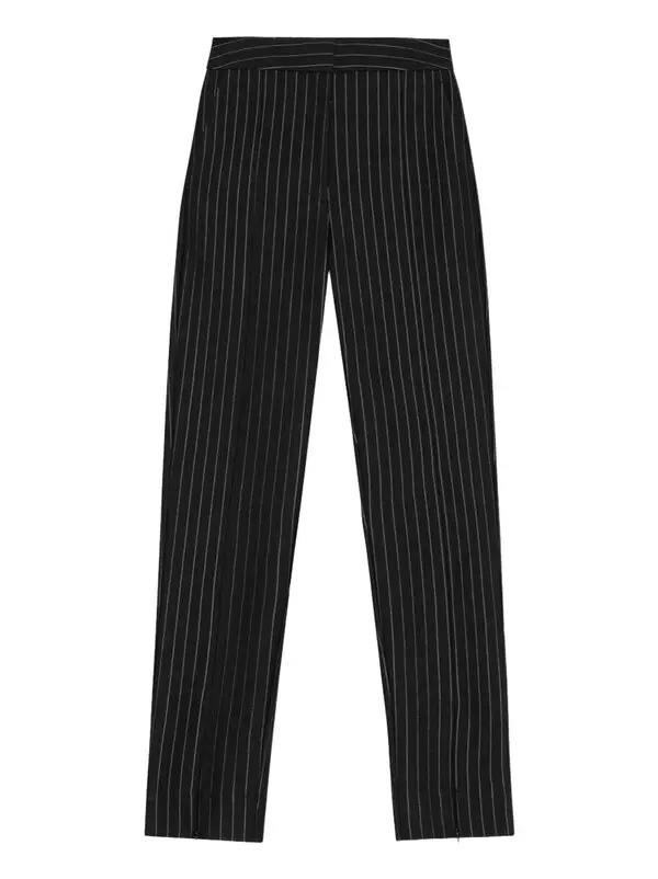 GANNI Stripe Mid Waist Trousers - Black