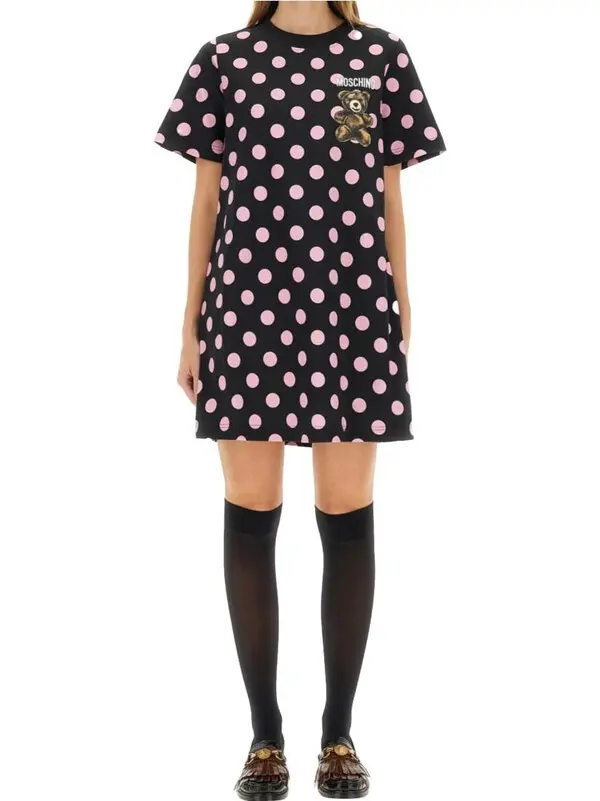 Moschino Teddy Bear Polka Dot Dress - Black