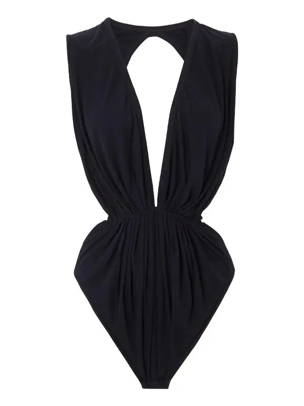 Rick Owens V-neck Open-back Body - Black