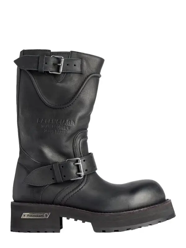 Balenciaga Buckled Leather Boots - Black