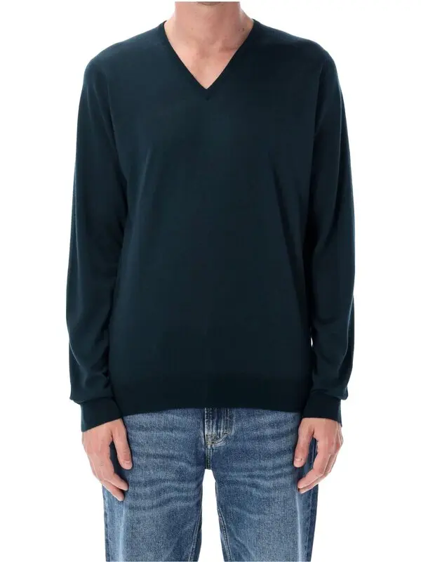 John Smedley Blenheim V-neck Knitwear - Black