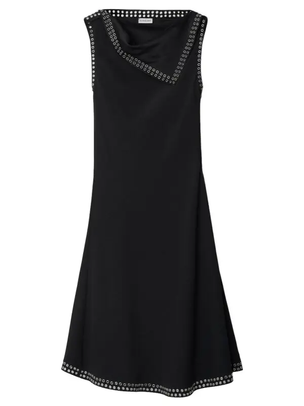 Burberry Sleeveless Flared Dress With Punk-inspired Details - Black
