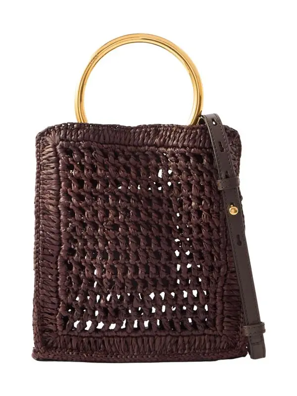 Chloé Woven Mini Handbag - Dark Brown
