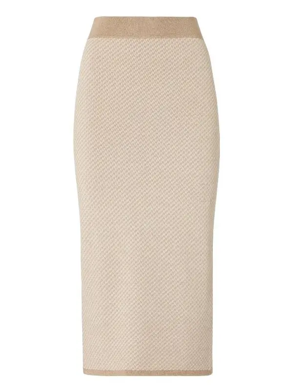 Fendi Textured Midi Skirt - Brown