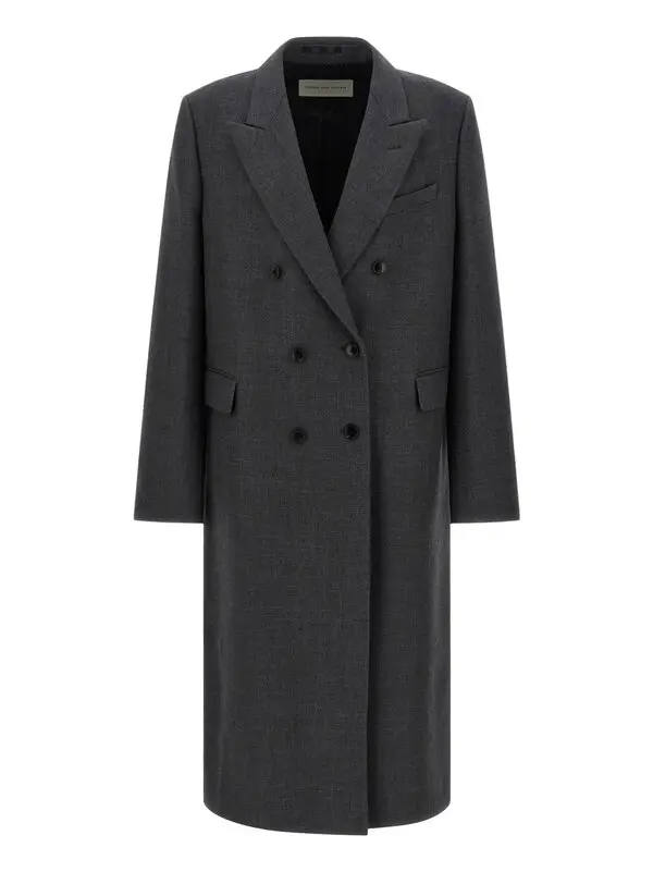 Dries Van Noten Long Sleeve Double-breasted Coat - Black