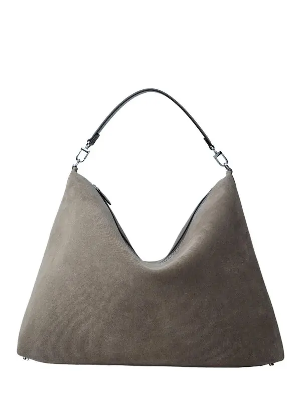 TOTEME Bevel Slouch Shoulder Bag - Gray