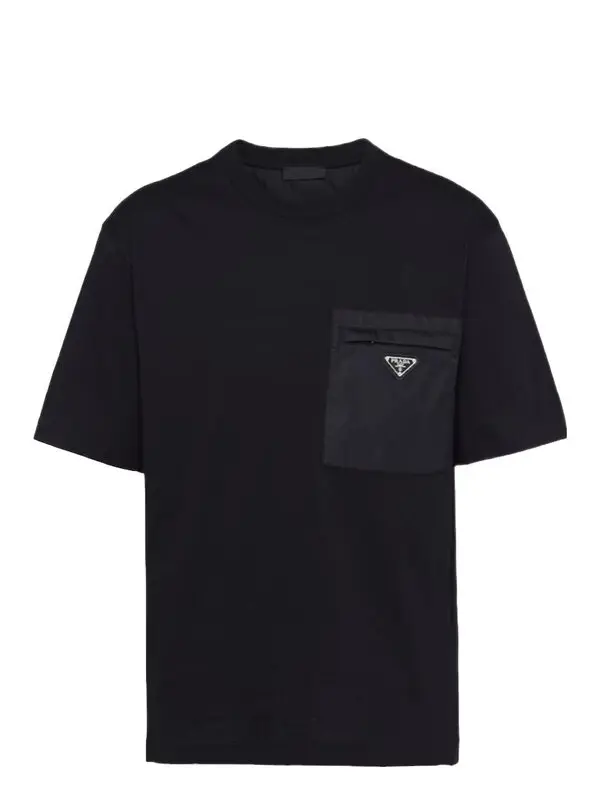 Prada Logo Patch Pocket T-shirt - Black