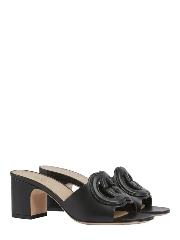 Gucci Interlocking G High-heeled Sandals - Black