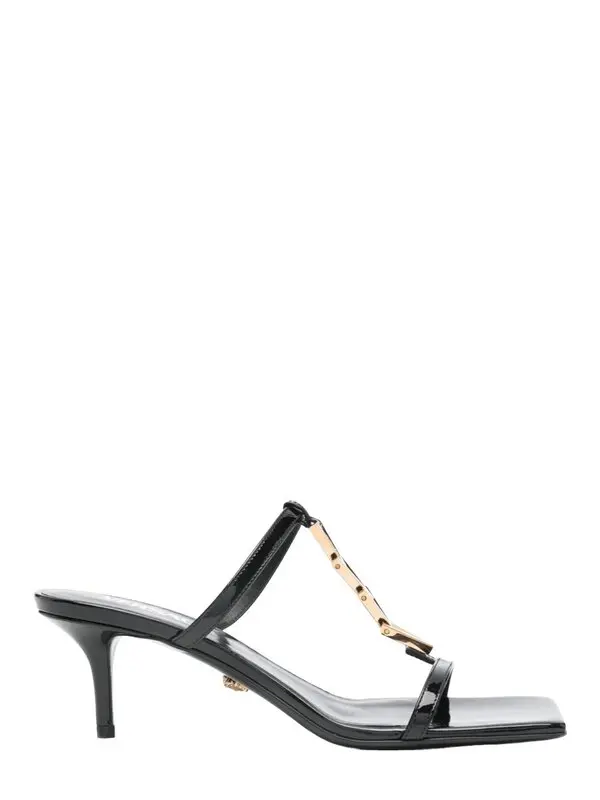 Versace Open-toe Sandals With Logo Detail - Black