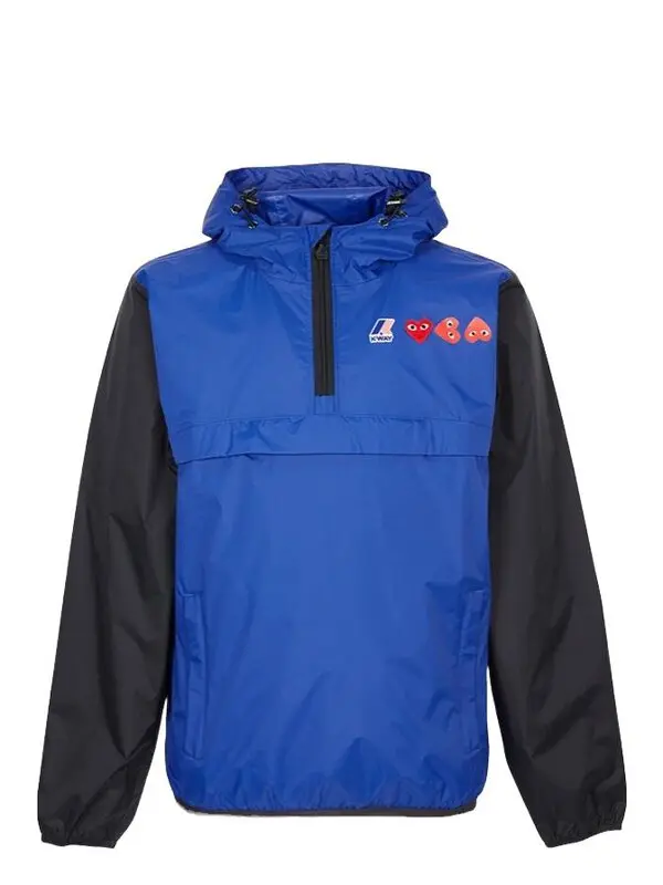 Play Comme Des Garcon X K-way Colour-block Hooded Anorak - Blue