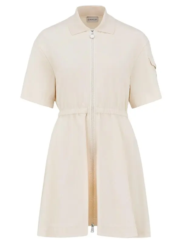 Moncler Logo Patch Two-way Zipped Dress - Cream