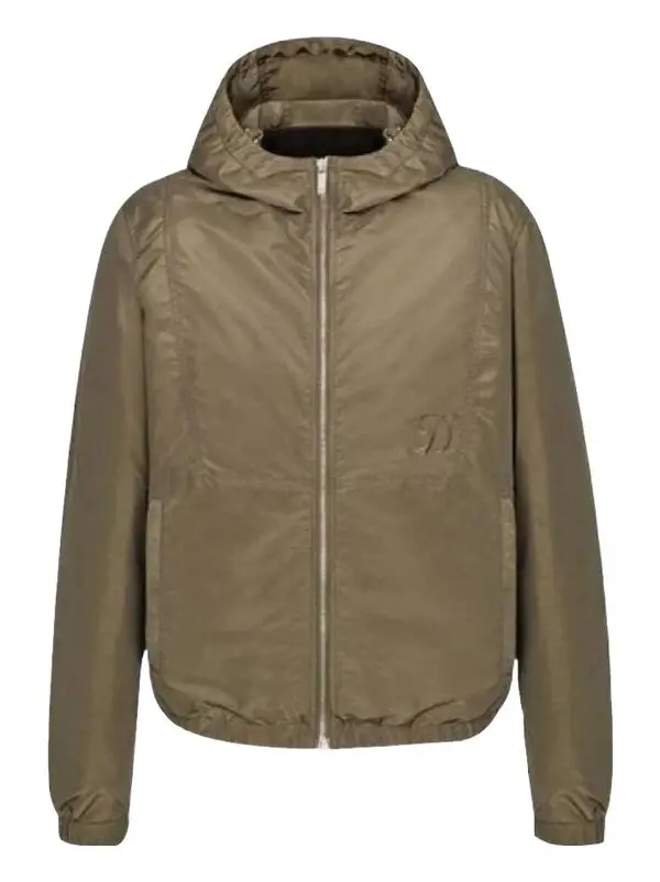 Dior Embroidered Logo Hooded Jacket - Brown