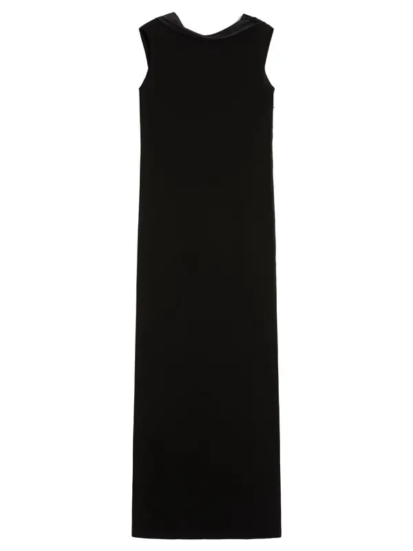 Max Mara Long Sleeveless Dress With Deep V-back - Black