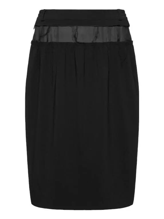 MAISON MARGIELA Deconstructed Pencil Skirt With Sheer Panel - Black