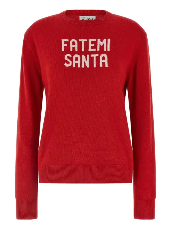 MC2 SAINT BARTH Fatemi Santa Crewneck Jumper - Red