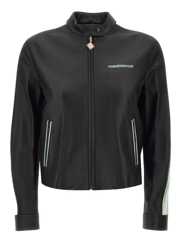 Casablanca Leather Racer Jacket - Black