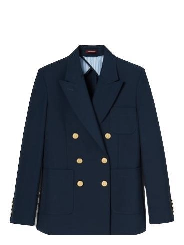 Gucci Double-breasted Jacket With Gold-tone Buttons - Blue