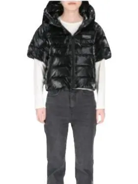 Duvetica Hooded Padded Short-sleeve Jacket - Black