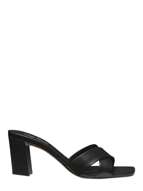 Paris Texas Dafne Crossover Strap Mules - Black